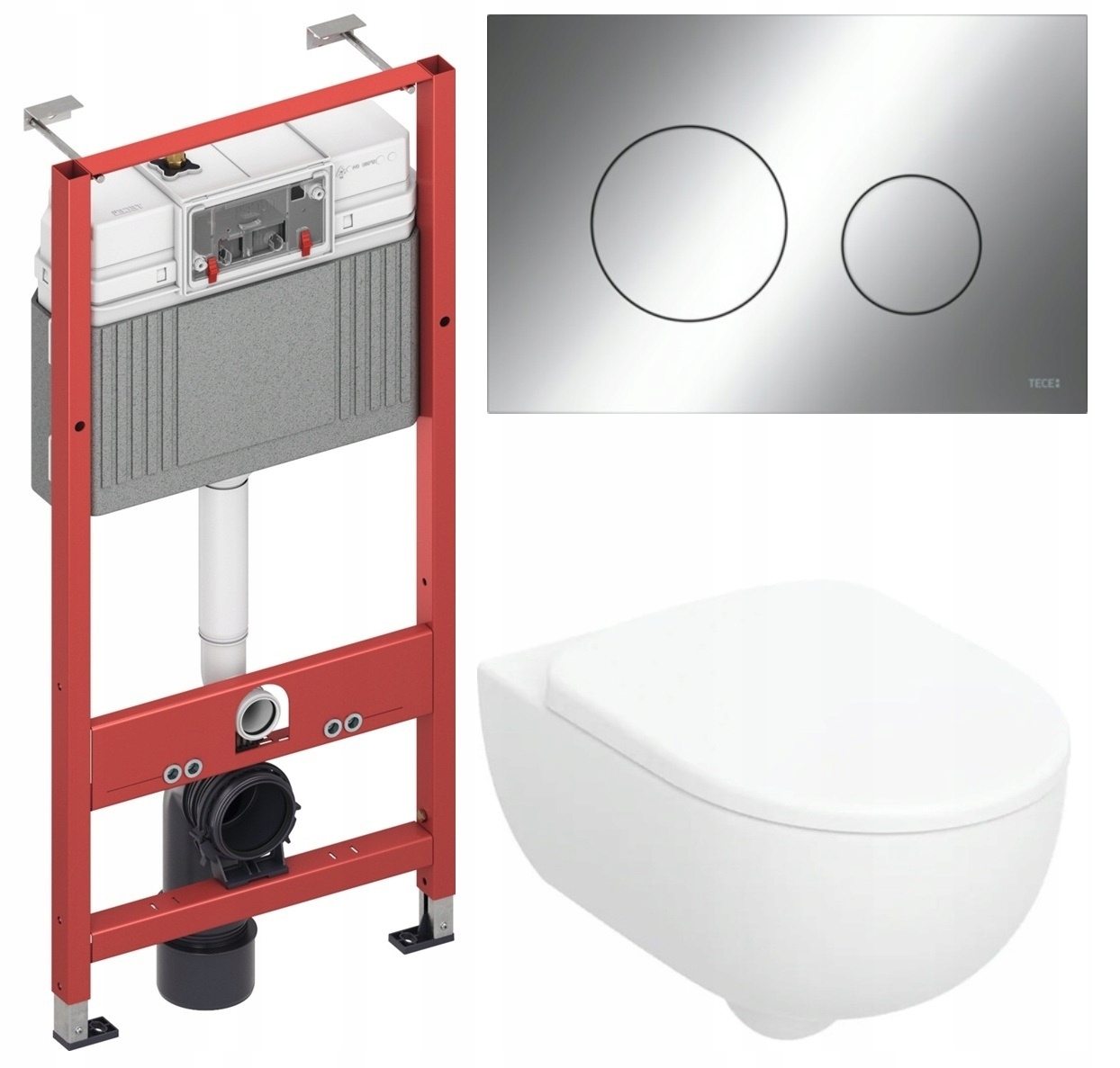 Tece Base stelaż podtynkowy do miski WC wiszącej + wsporniki ...