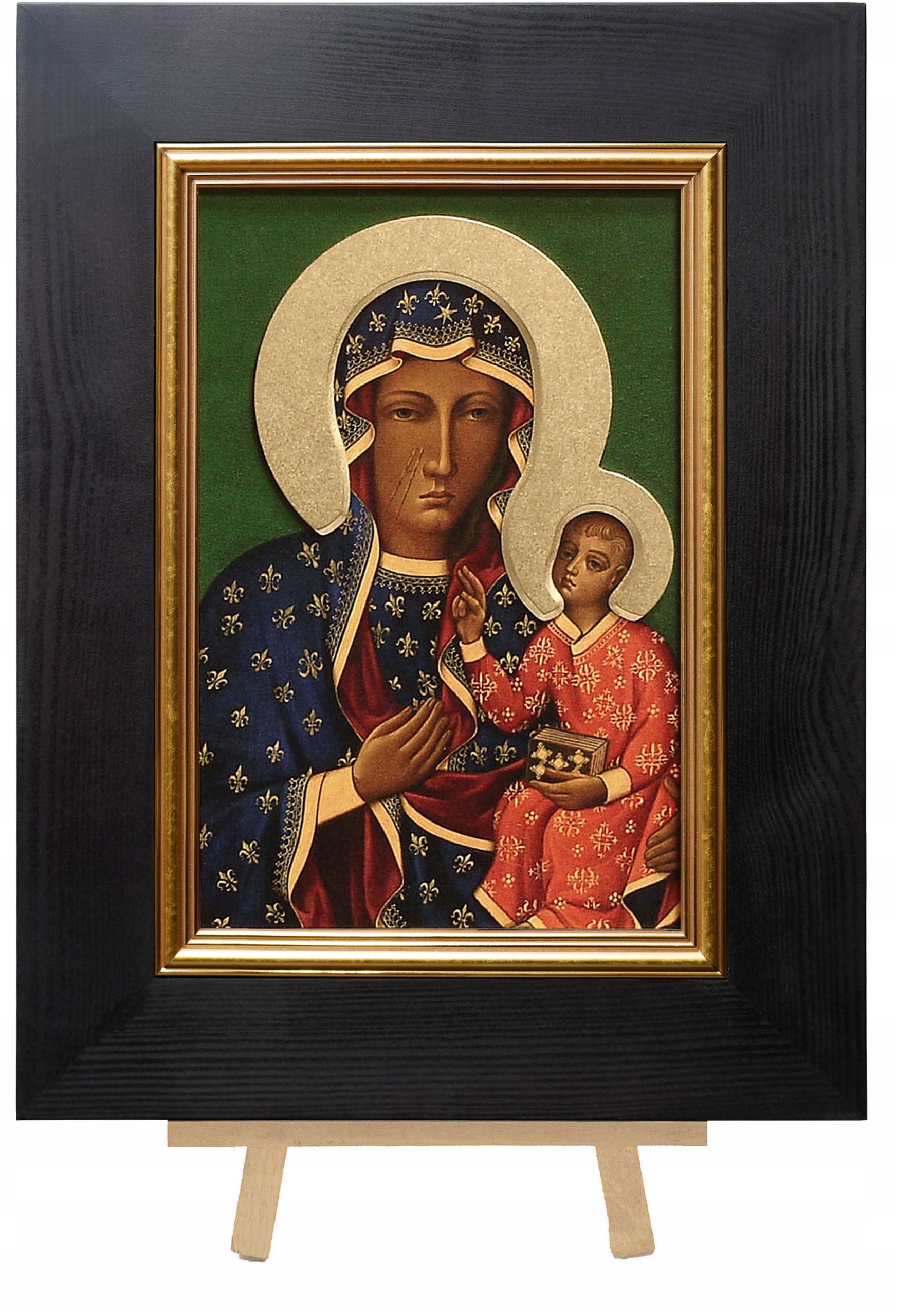 MAJK Obraz religijny MATKA BOSKA BOŻA CZĘSTOCHOWSKA ZŁOTA RAMA 30 x 39 ...