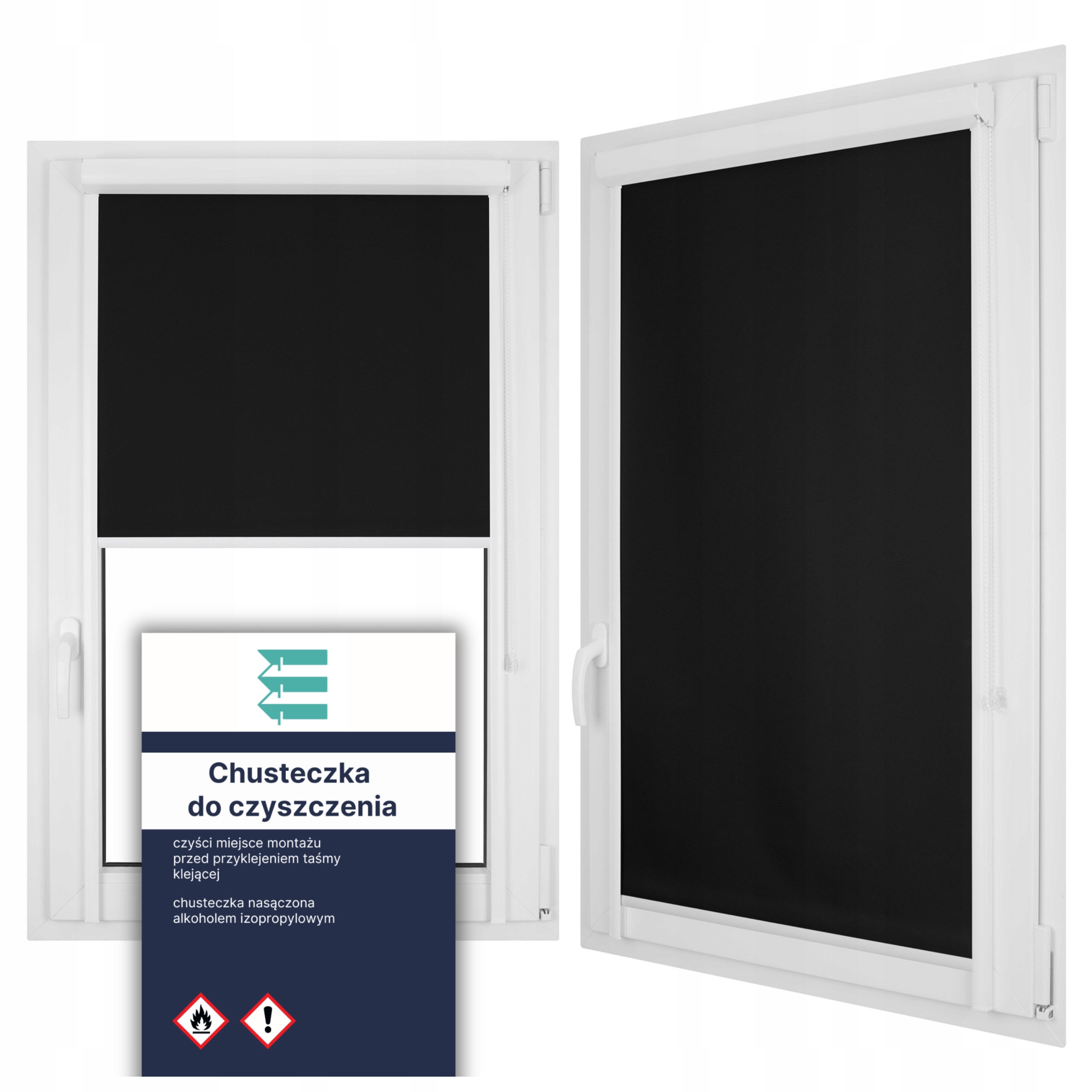 ROLETY TERMICZNE W BIAŁEJ KASECIE PCV Z PROWADNICAMI 124x150 CM RENA ...