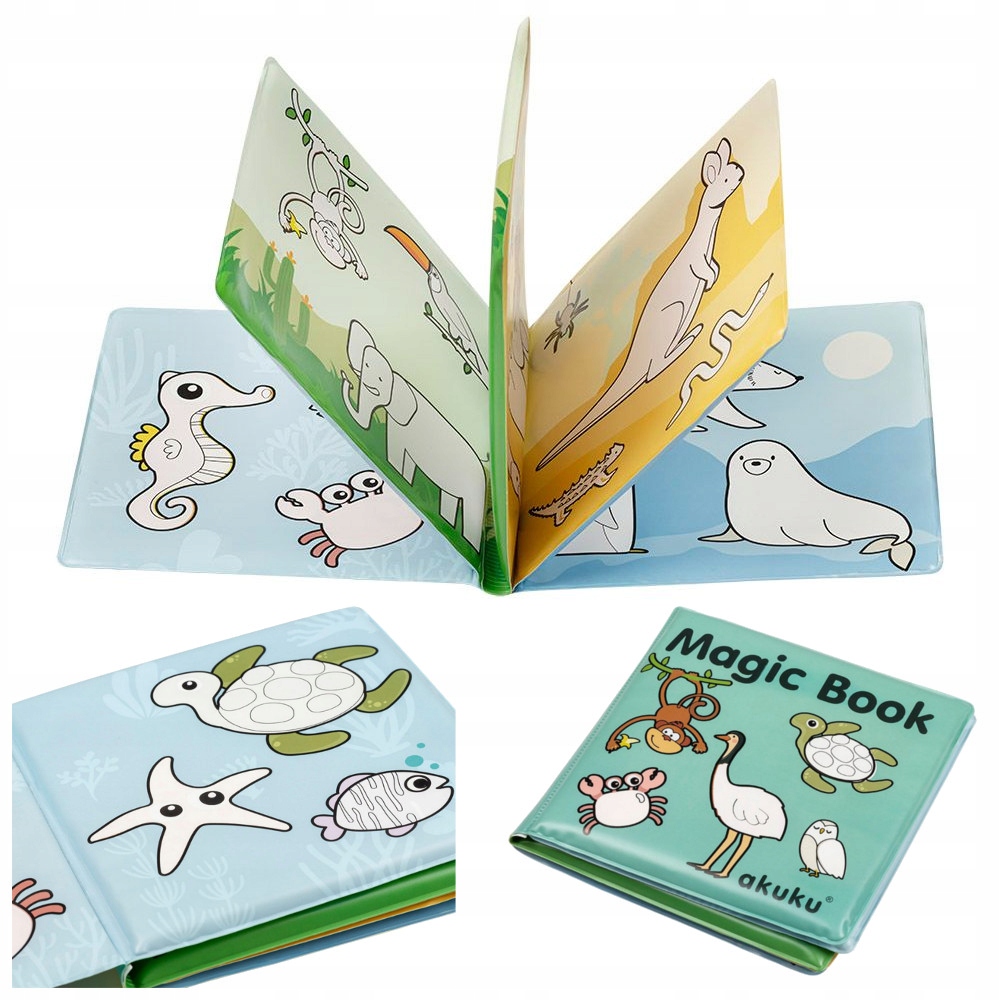 KOUZELNÁ VZDĚLÁVACÍ KNÍŽKA PRO HRANÍ VE VODĚ AKUKU - Allegro