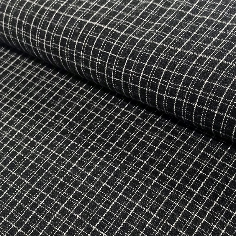 TKANINA KREPA 250g, CZARNA W BIAŁĄ KRATĘ 14597030634 - Allegro.pl