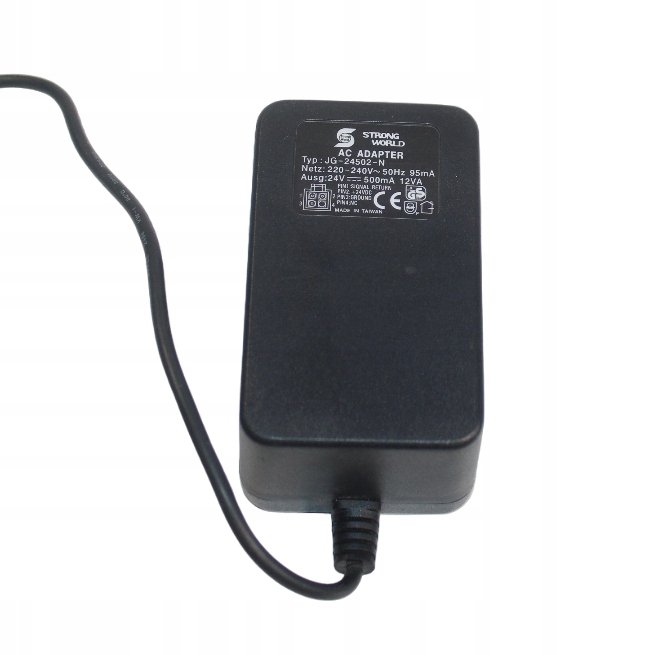 Zasilacz transformator DC stały 24V 500mA 0.5A 12W JG-24502-N - Sklep, Opinie, Cena w Allegro