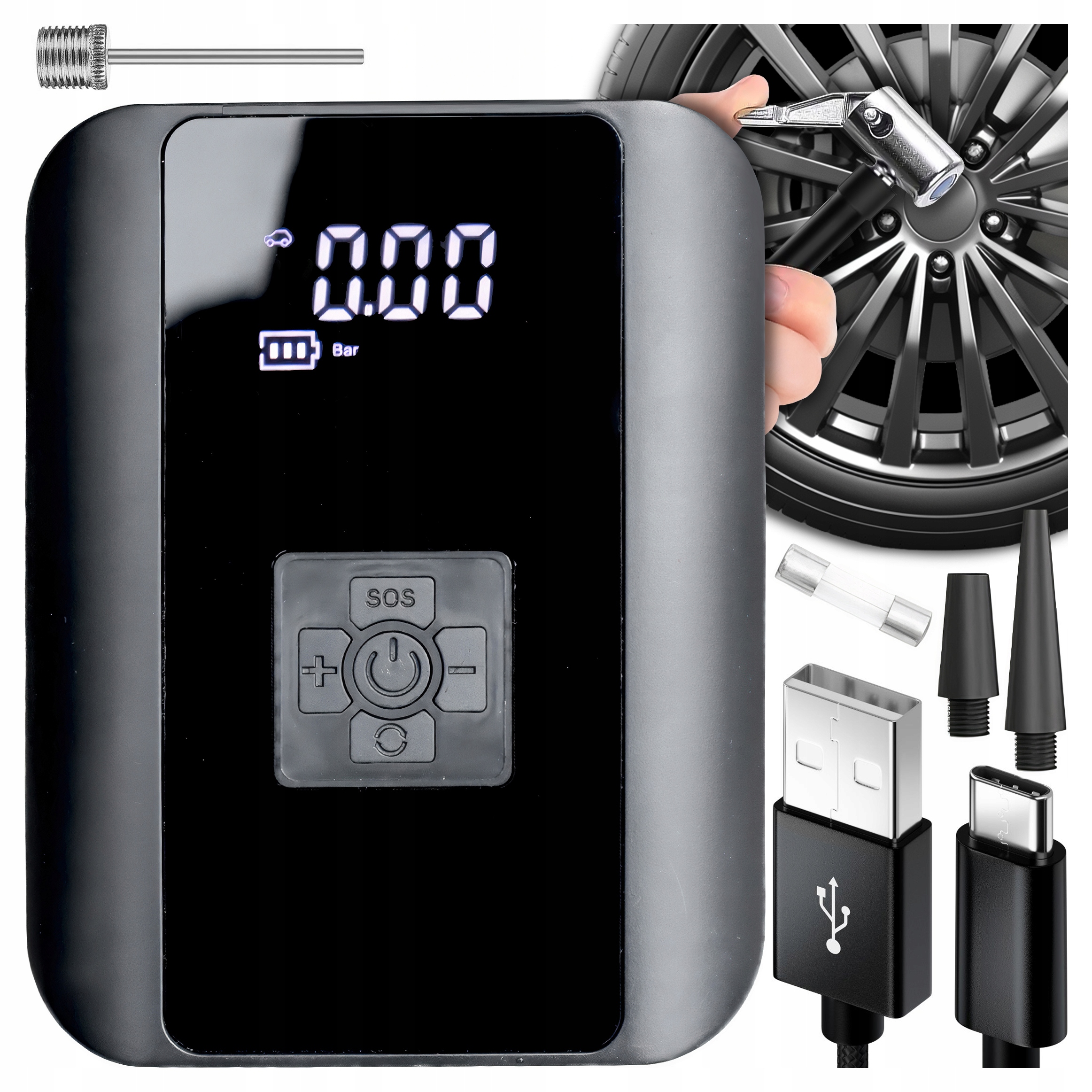 Bezprzewodowa Pompka Elektryczna Kompresor Samochodowy Rowerowy ...