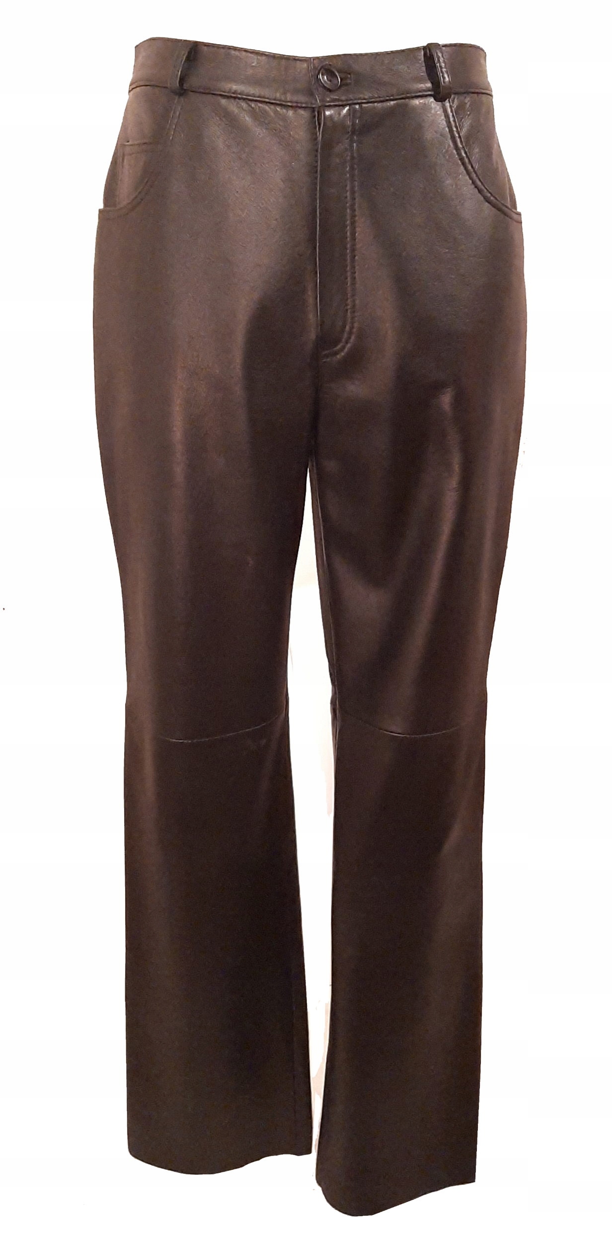 DAMSKIE SPODNIE SKÓRZANE CZARNE Klasyczne 40 MIĘKKA NATURALNA SKÓRA ...