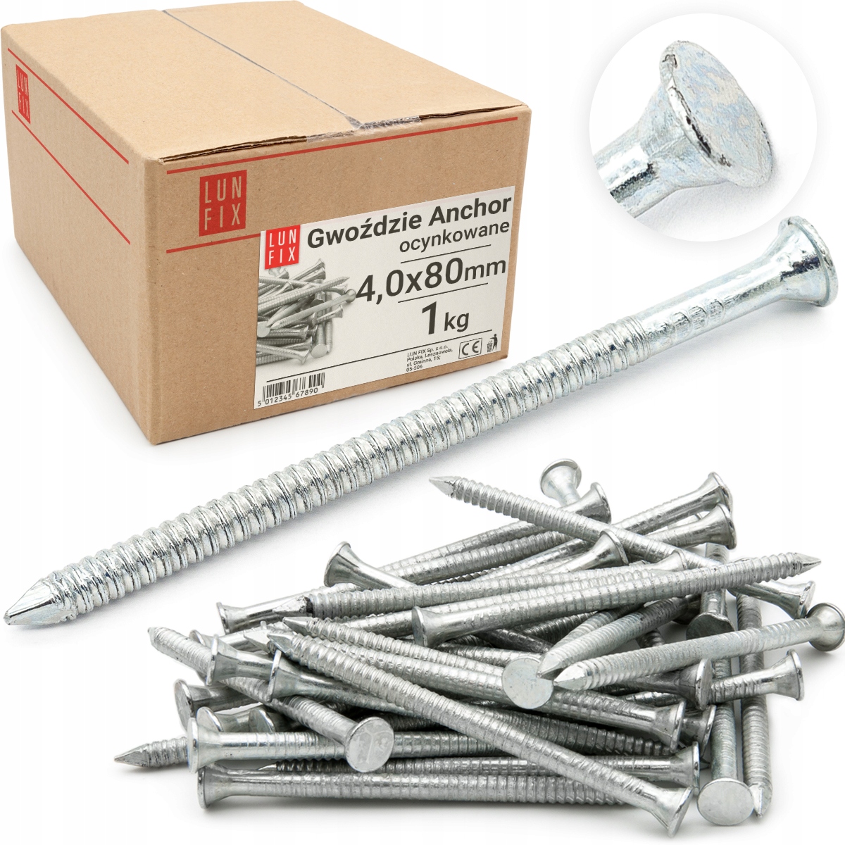 Gwoździe ANCHOR ciesielskie 4x80 mm ocynkowane 1kg (5903940682785 ...
