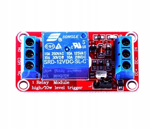 Moduł przekaźnik 12V 1-kanałowy 10A L/H niski wysoki H/L Arduino ...