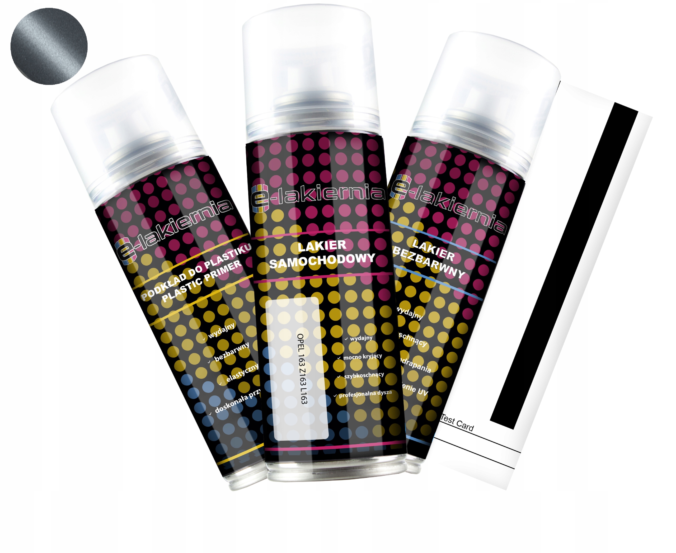 LAKIER SAMOCHODOWY SPRAY ZESTAW DO ZDERZAKÓW OPEL 163 Z163 L163 ...