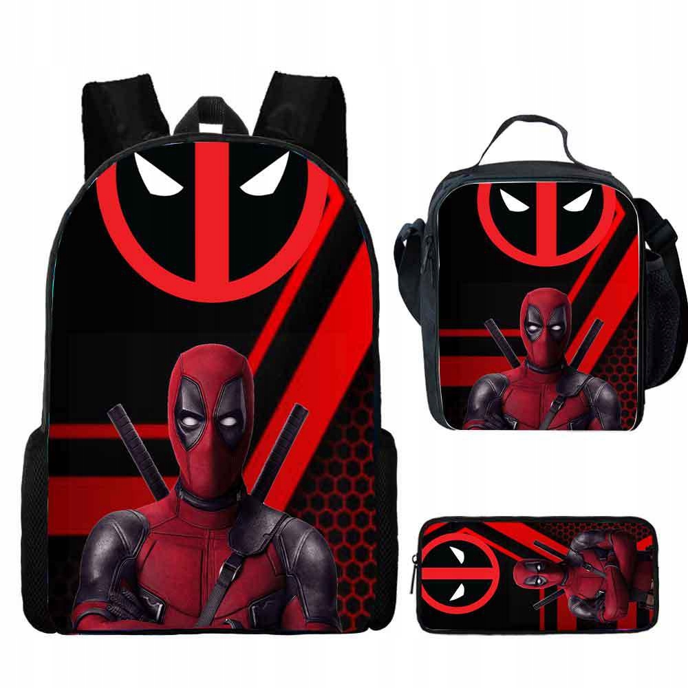 NOWE Deadpool ZESTAW SZKOLNY PLECAK A4 TORBA PIÓRNIK (4894007354893 ...
