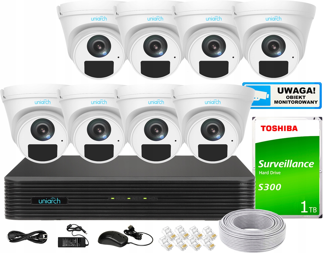 SYSTEM MONITORINGU 8x Kamera IP 5MP + REJESTRATOR - Sklep, Opinie, Cena ...