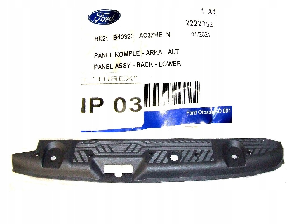 NAKŁADKA PASA TYŁ FORD TRANSIT CUSTOM 2018 - ORYGINAŁ BK21-B40320-AC za 299.00PLN z Głogów ...