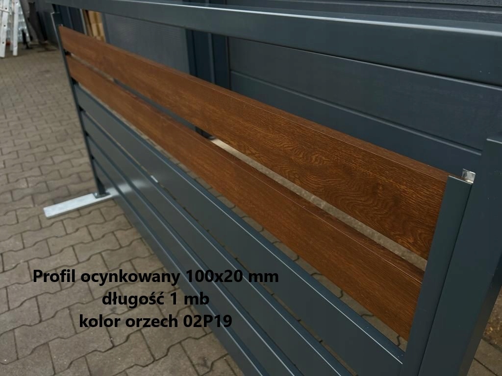 PROFIL 100x20 mm ocynk drewnopodobny orzech, 1 mb dostępny od ręki ...
