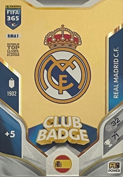 FIFA 365 2026 PANINI ADRENALYN XL POWER CLUB BADGE LOGO Real Madrid ...