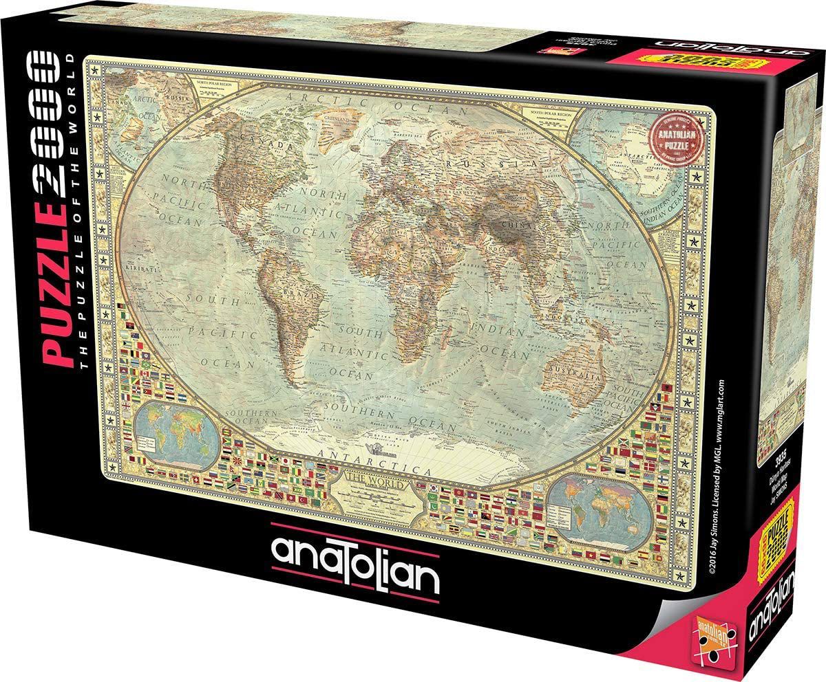 Anatolian Puzzle Mapa Sveta 2000 Dielikov - nízka cena na Allegro