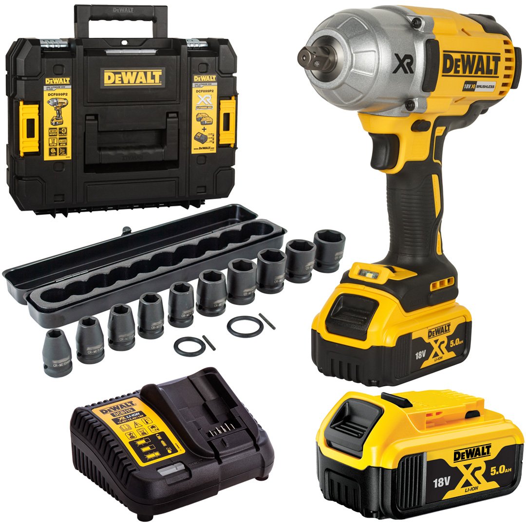 DeWALT Klucz udarowy 1/2" 2 X 5Ah 18V XR W WALIZCE TSTAK DCF899P2 (5035048548011) • Cena, Opinie ...