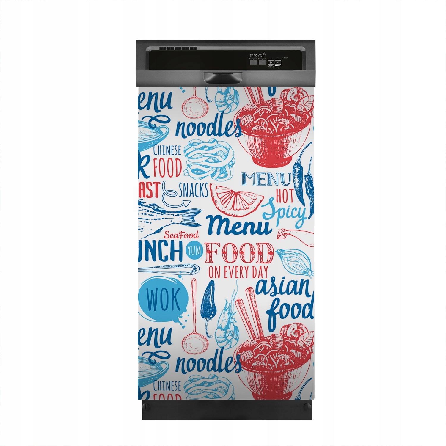 Magnetka do kuchyne Symboly jedál z woku 45x80 cm, (4066864036506 ...