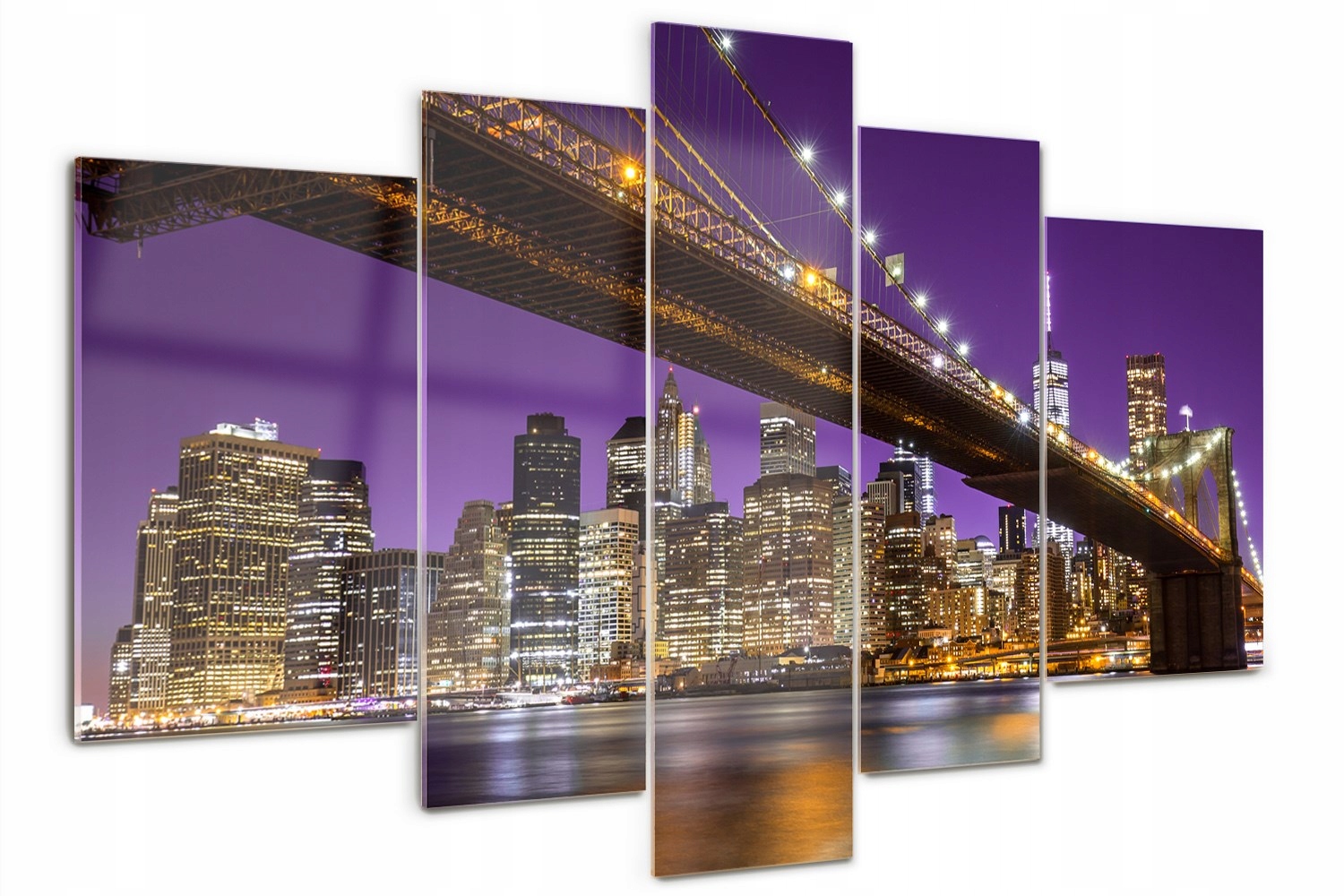 Obraz szklany tryptyk do salonu Manhattan nocą • Cena, Opinie • Obrazy 13240363162 • Allegro