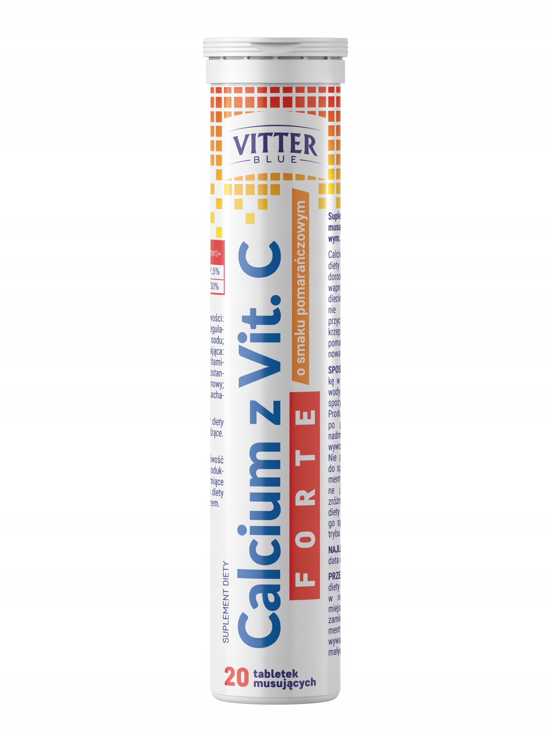 Calcium FORTE z Vit. C VITTER BLUE 20 tabl. mus. 13928760110 - Allegro.pl