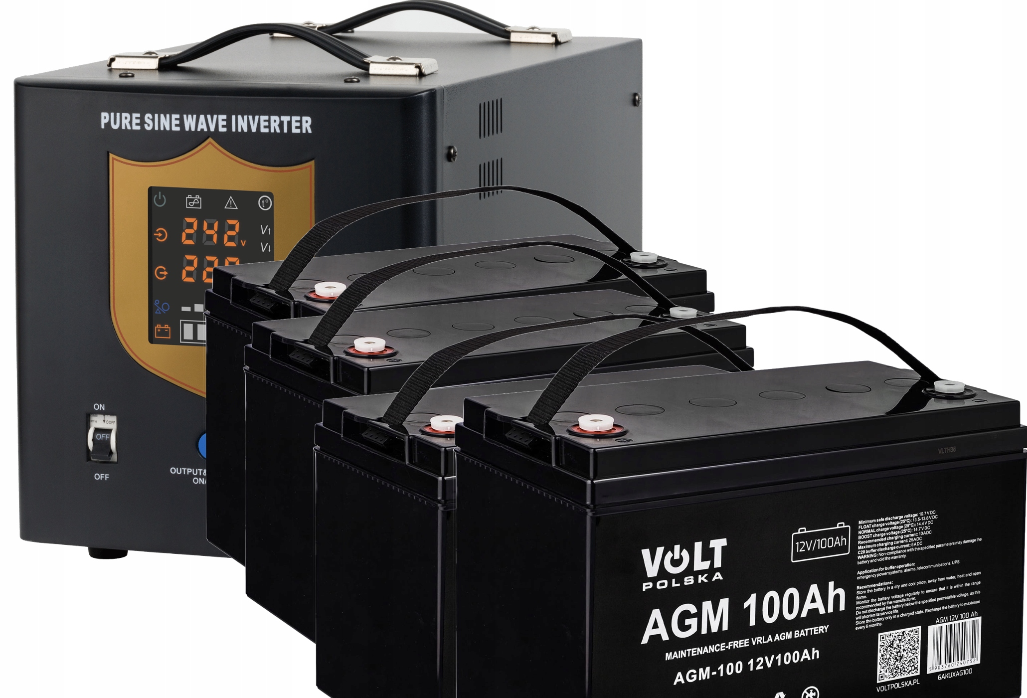 Zasilacz awaryjny pieca UPS PROSinus 3500W+ 4x akumulator VOLT POLSKA ...