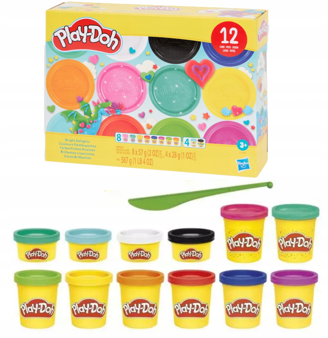 Play-Doh ciastolina modelina 12 tub mix brokat glitter tubki zapas ...