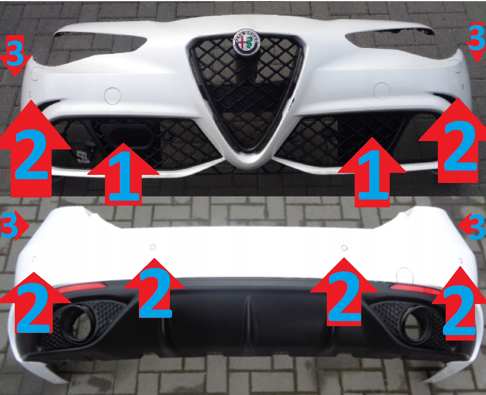 Alfa Romeo Giulia Stelvio Czujnik Parkowania PDC Zderzak Przód Przedni ... Alfa Romeo Giulia Stelvio Czujnik Parkowania PDC Zderzak Przód Przedni ...
