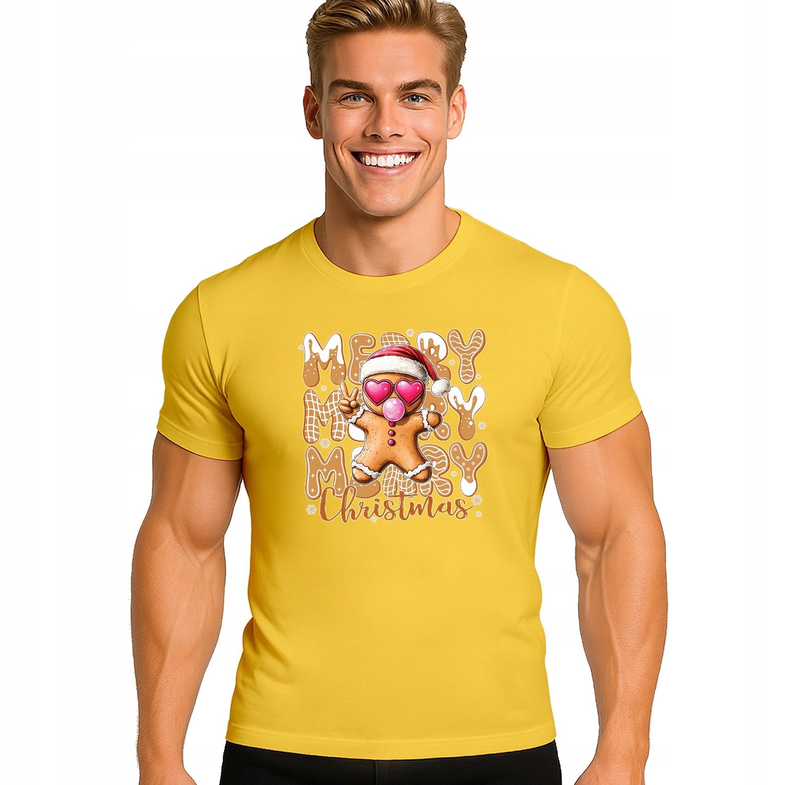 FÉRFI KARÁCSONYI PÓLÓ VICCES MÉZESKALÁCS FIGURA XXL AJÁNDÉK, • Ár ...