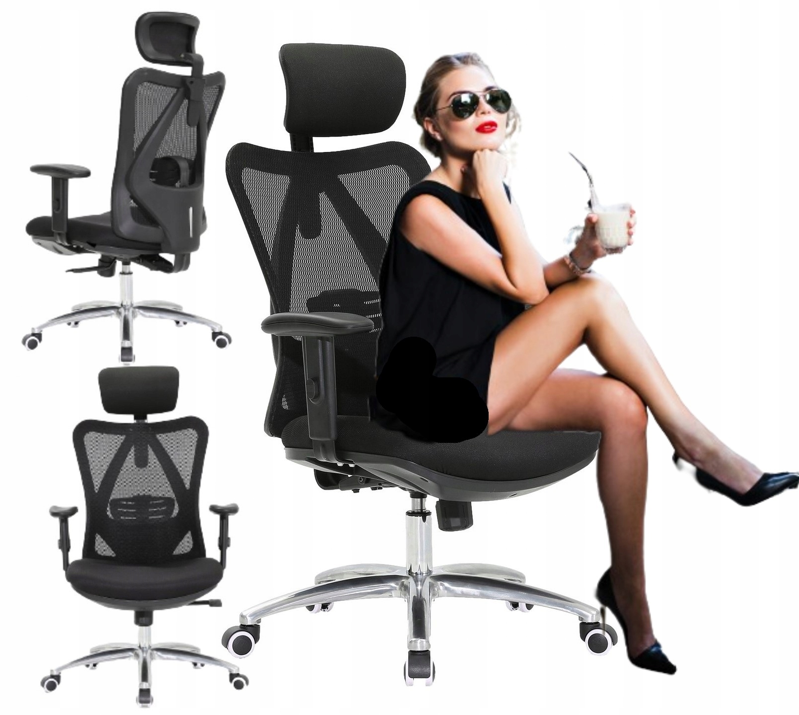 Fotel Ergonomiczny Biurowy Obrotowy aż do 150 kg (EUROPA-M18) • Cena ...