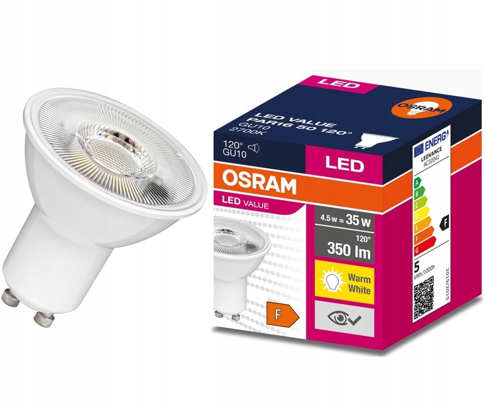 Żarówka LED GU10 4,5W 2700K 120ST 350lm OSRAM ORYGINAŁ (4058075198678) • Cena, Opinie • Źródła ...