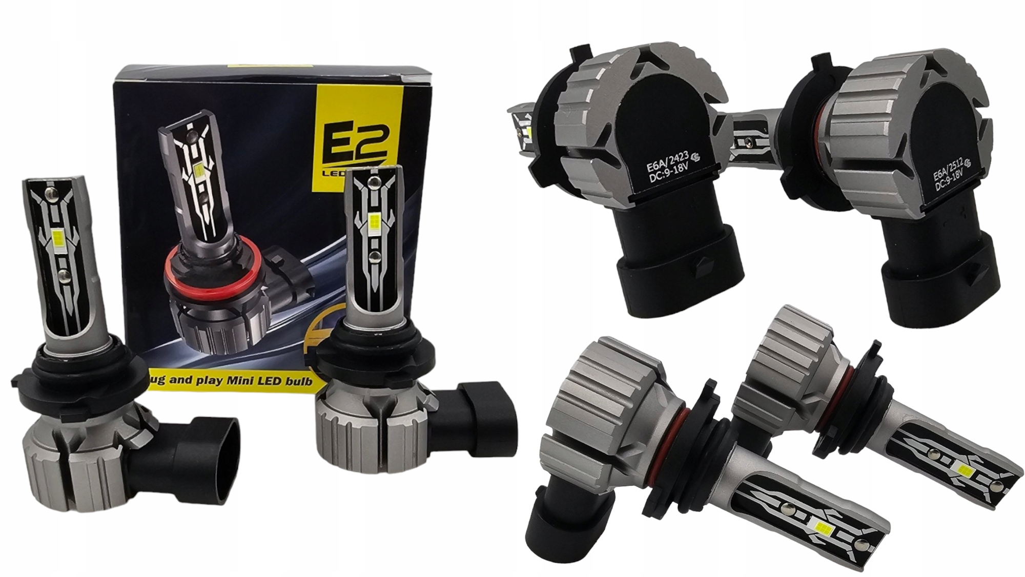 ŻARÓWKI LED E2 9005 HB3 GC 5530 Plug&Play CSP 1do1 IP68 CANBUS Ultra Mocne 5906288204411 za 99 ...