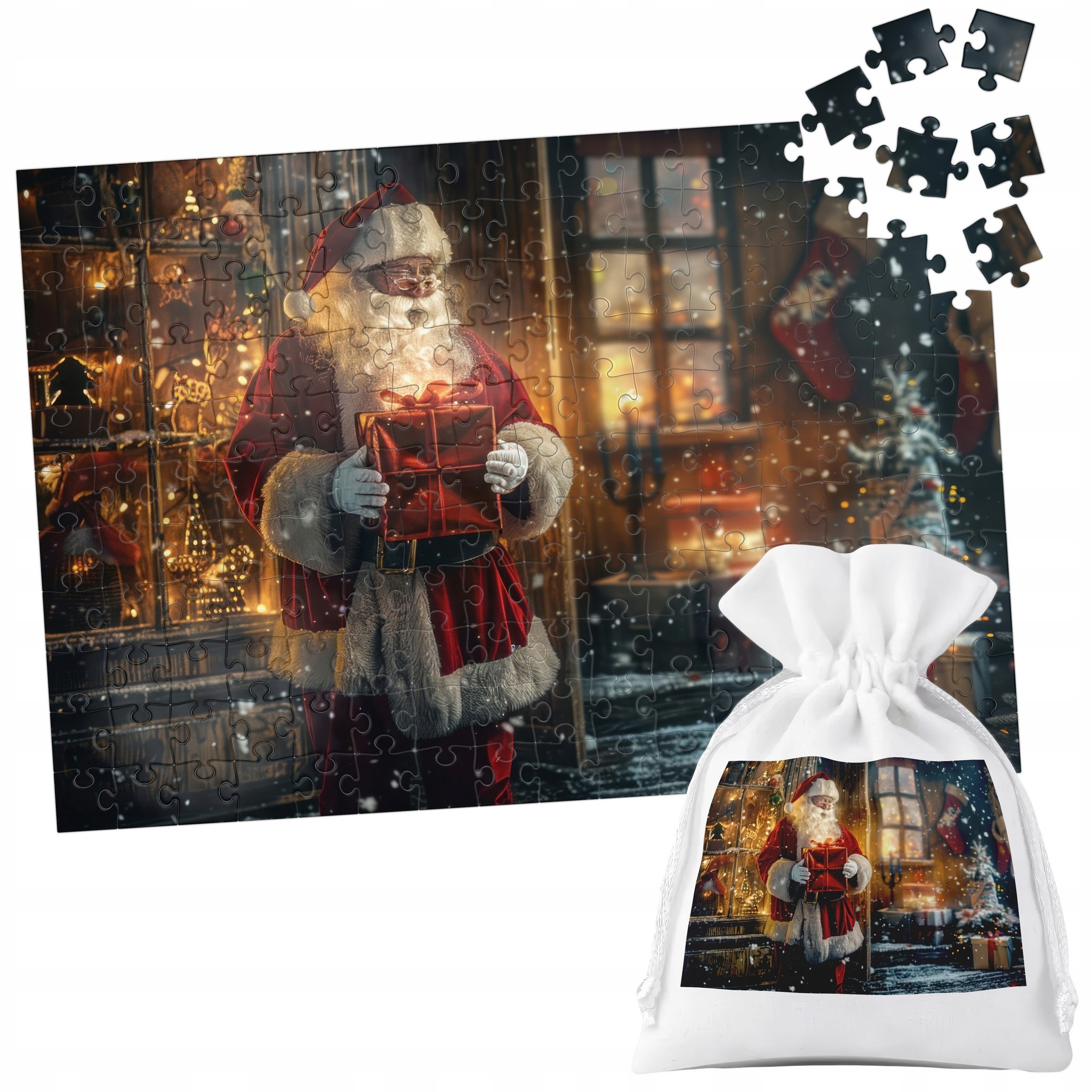 HAGYOMÁNYOS PUZZLE - KARÁCSONYI TÉLAPÓ RÉN SZARVAS AJÁNDÉK - 252 DB ...