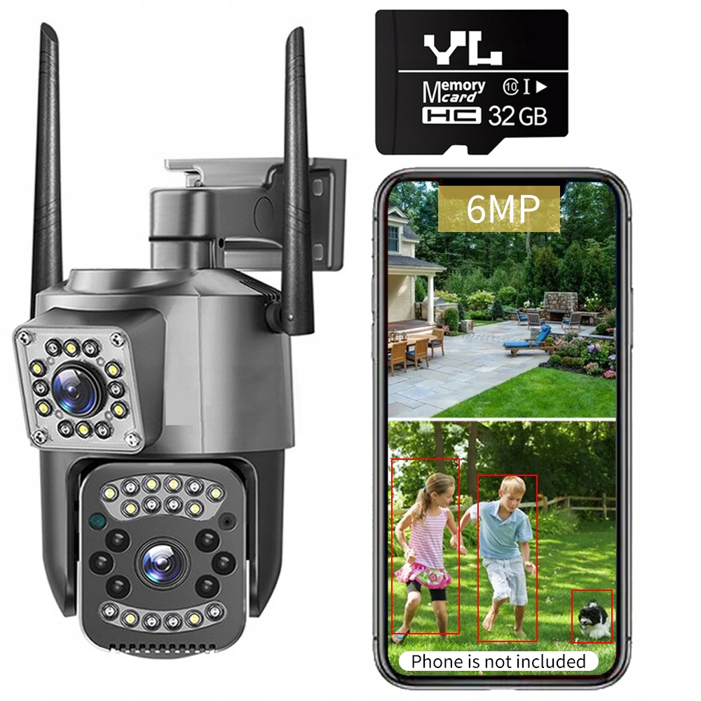 6MP WiFi Camera SMART Camera IP Camera Full HD Dual screen 32GB SD Card ...