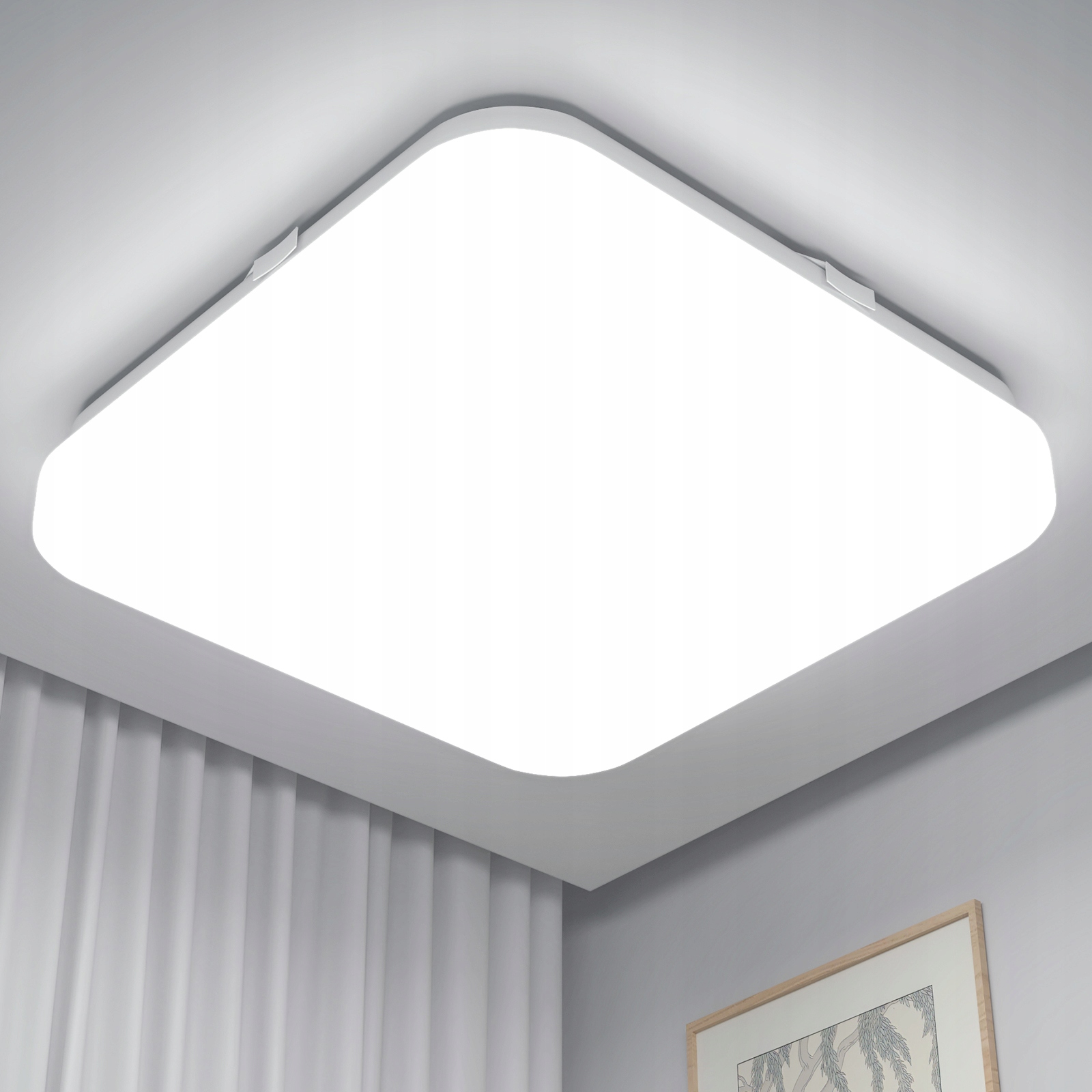 Lampa Sufitowa Plafon LED do Łazienki 24W 2400LM 23x23x5.5cm Panel IP44 ...