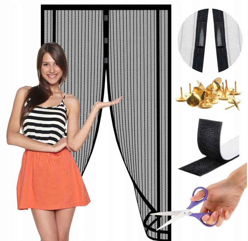 Moskitiera do drzwi, do okna 100 cm x 220 • Cena, Opinie • Moskitiery 17458034882 • Allegro