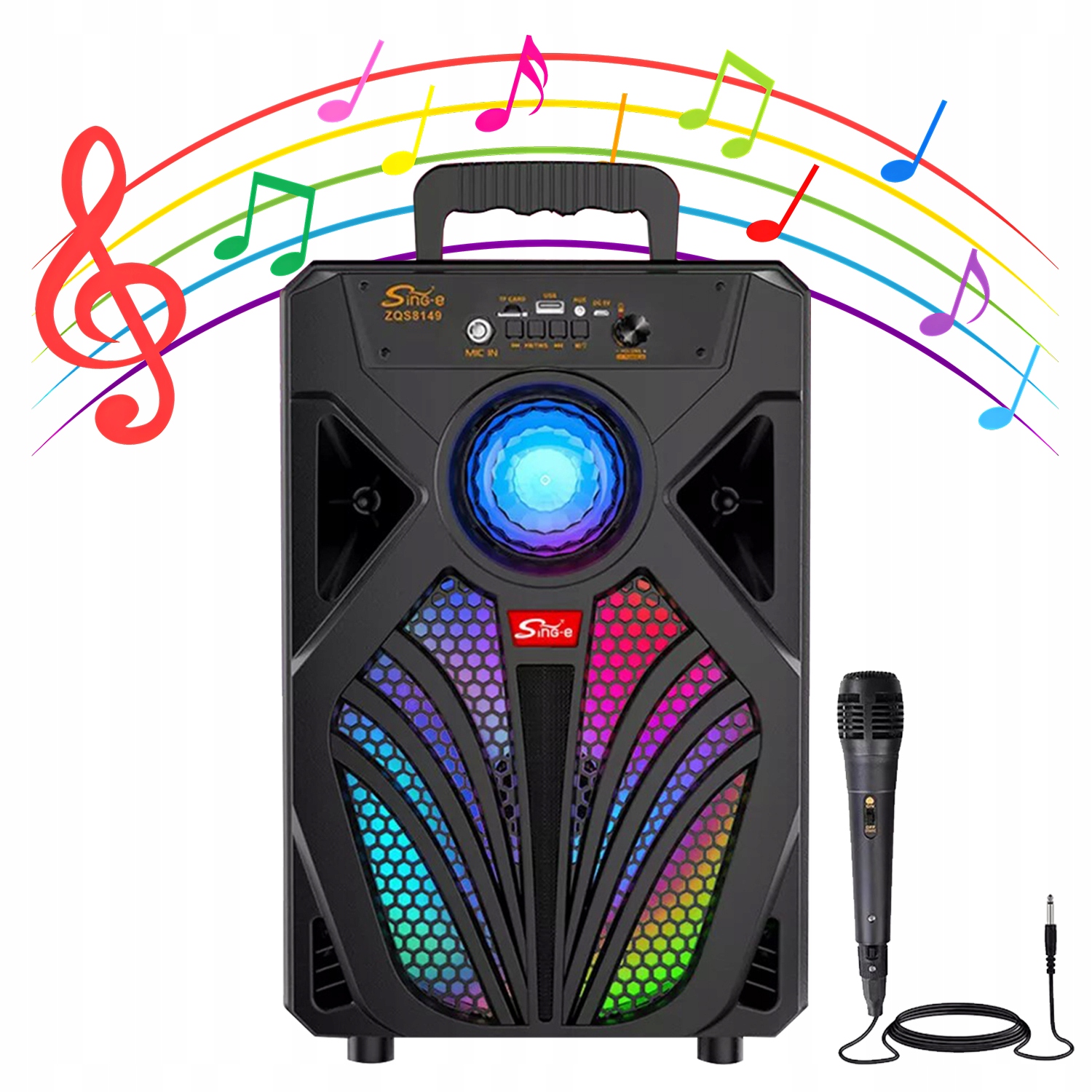 PŘENOSNÝ BLUETOOTH REPRODUKTOR RÁDIO MP3 FM PARTYBOX 2000W ...