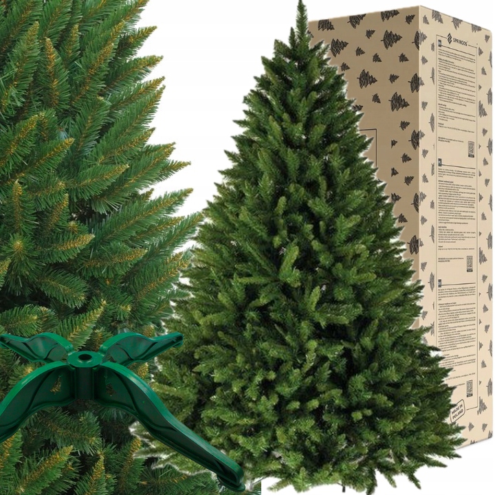 DUŻA CHOINKA ŚWIĄTECZNA SZTUCZNA 220 CM CHOINKI ŚWIERK PREMIUM STOJAK ...