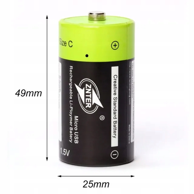 ZNTER C rozmiar 1.5V 3000mAh akumulator litowo-polimerowy ładowany ... ZNTER C rozmiar 1.5V 3000mAh akumulator litowo-polimerowy ładowany ...
