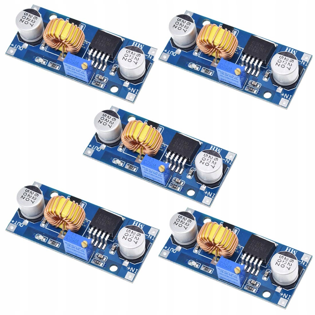 5 szt. XL4015 DC-DC Buck Converter Step Down Moduł 4~38V do 1,25-36V 5A DC- (KWNoZvLihFdZ0422 ...