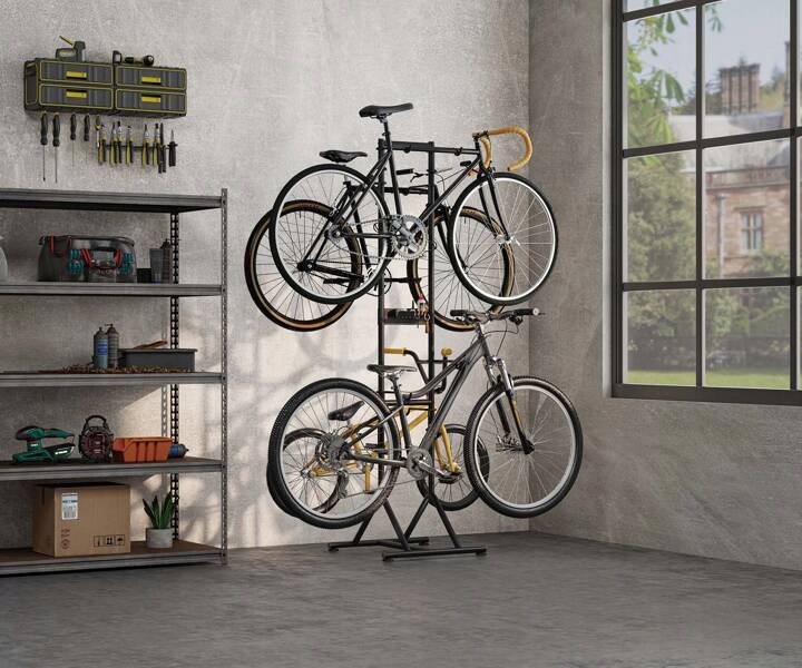 BIKETEC STOJAK ROWEROWY (WOLNOSTOJĄCY NA 4 ROWERY) KOLOR CZARNY ...