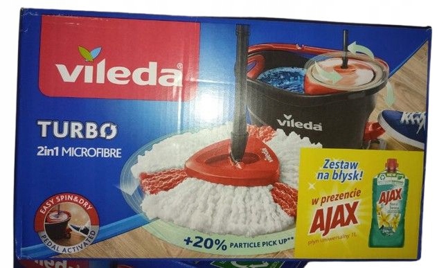 Wiadro i mop obrotowy Vileda Turbo 38 cm + Ajax (4023103194113) • Cena, Opinie • Mopy ...