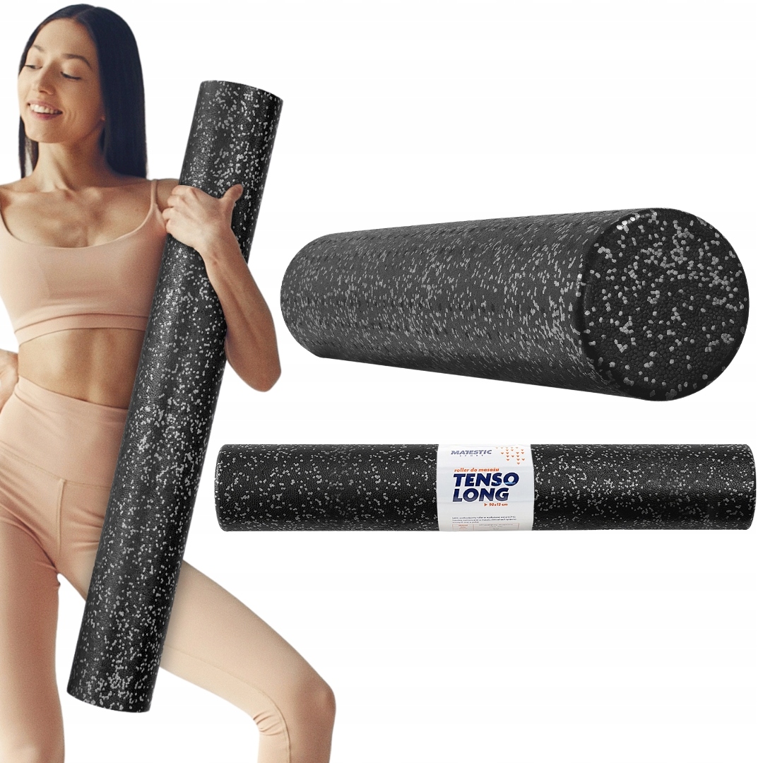 Wałek gładki Majestic Sport 90 cm x 15 cm czarny - 5907713349479 - 16632660217 - Allegro