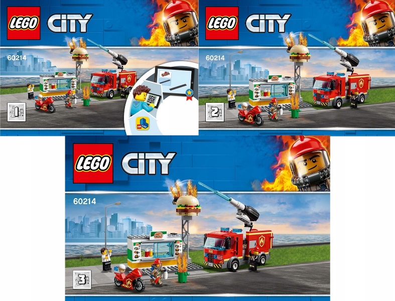 Lego Instrukcja 60214 Burger Bar Fire Rescuel NOWA 11689509283 - Allegro.pl