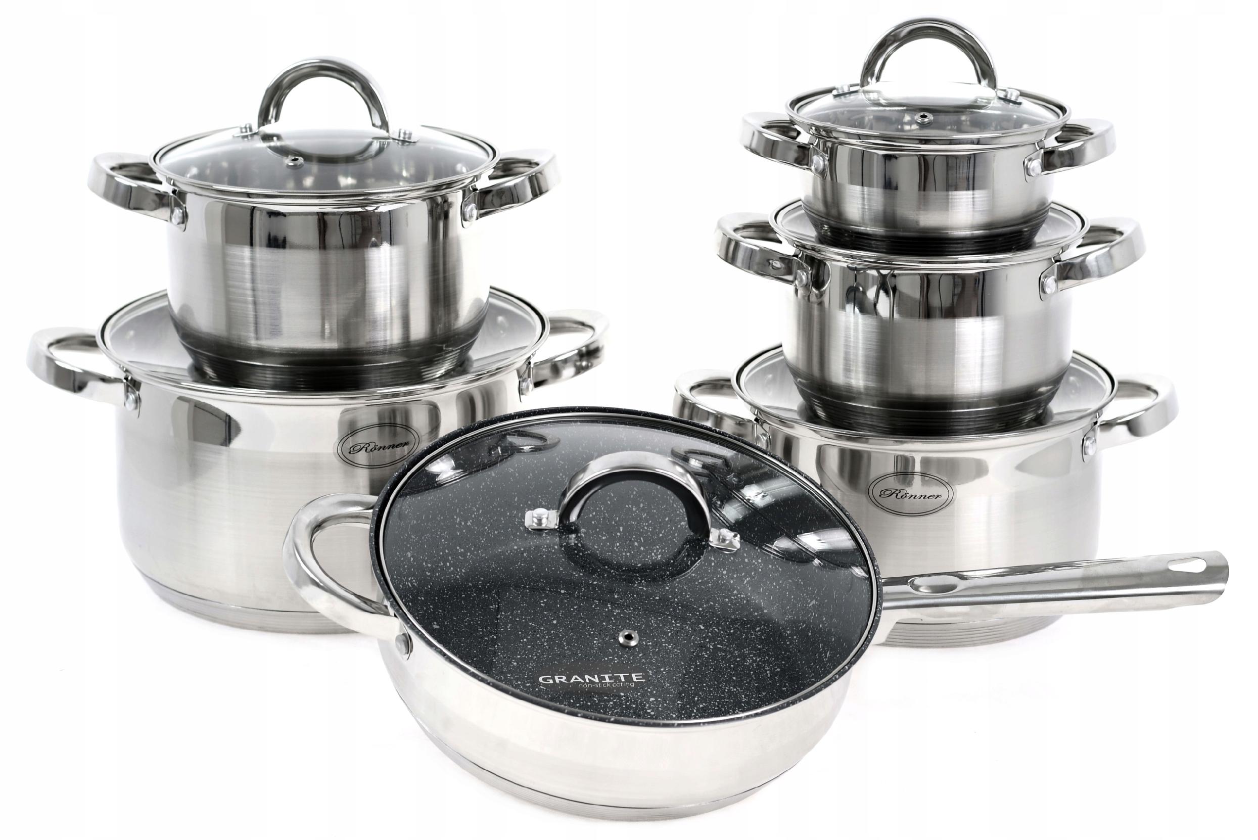 Garnki KOMPLET 12el Zestaw GARNKÓW Garnek Patelnia (5908298003060 ...