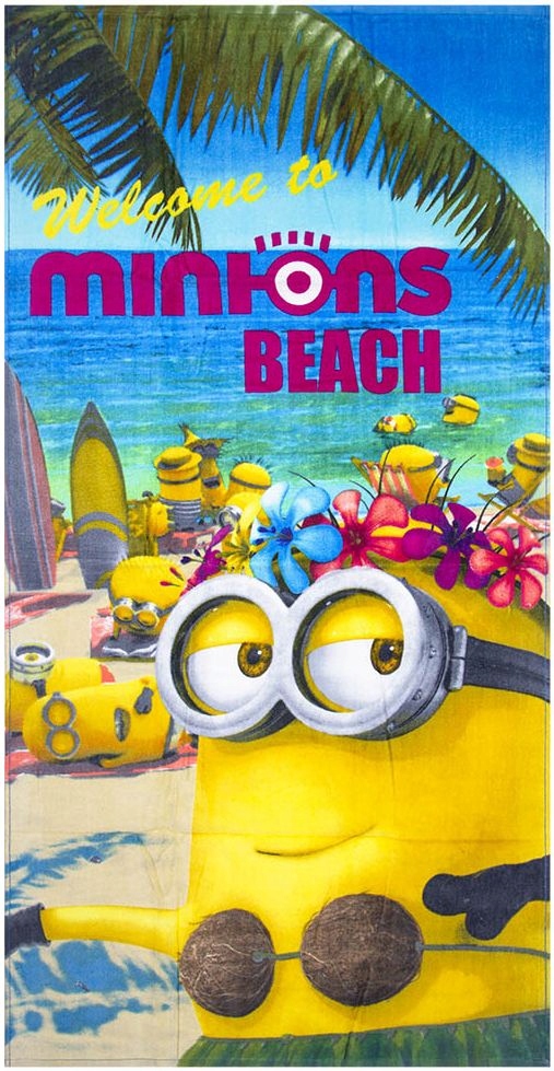 ŚMIESZNY RĘCZNIK MINIONKI WELCOME TO MINIONS BEACH (3609080774572 ...
