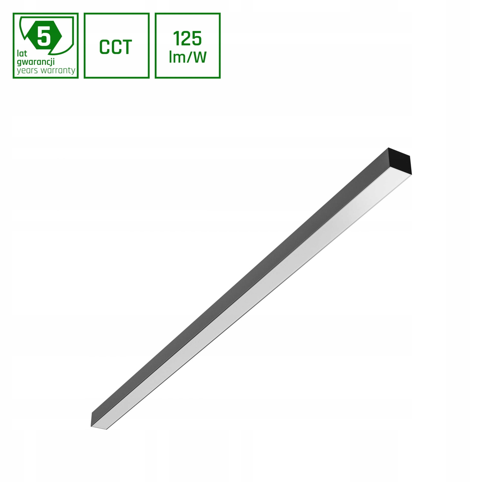 Oprawa liniowa LED natynkowa 120cm 40W CCT 5000lm ALLDAY BASIC czarna ...