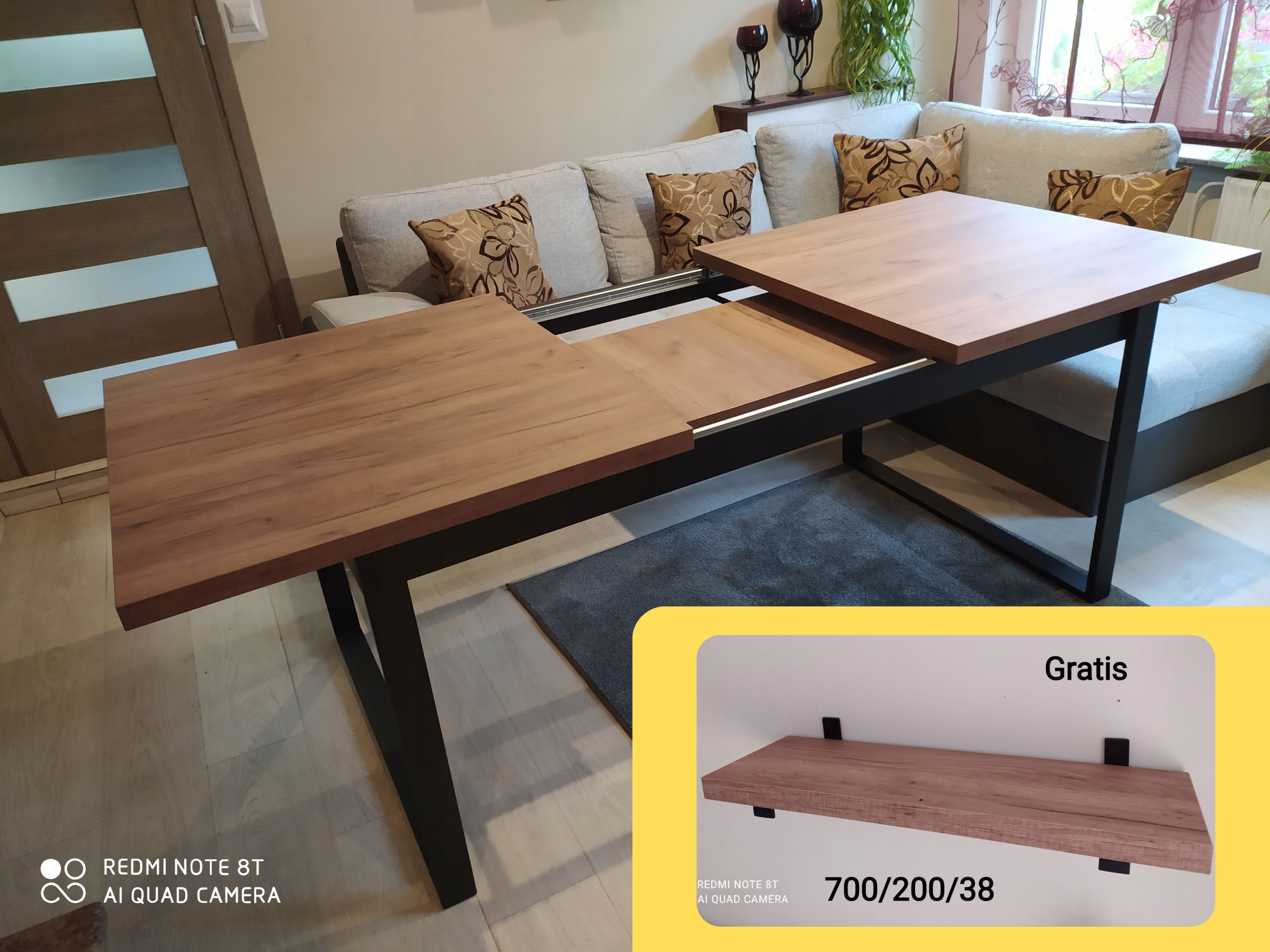 Stół rozkładany loft metal 230/90/76 Dąb Craft Tobacco (MLM) • Cena ...