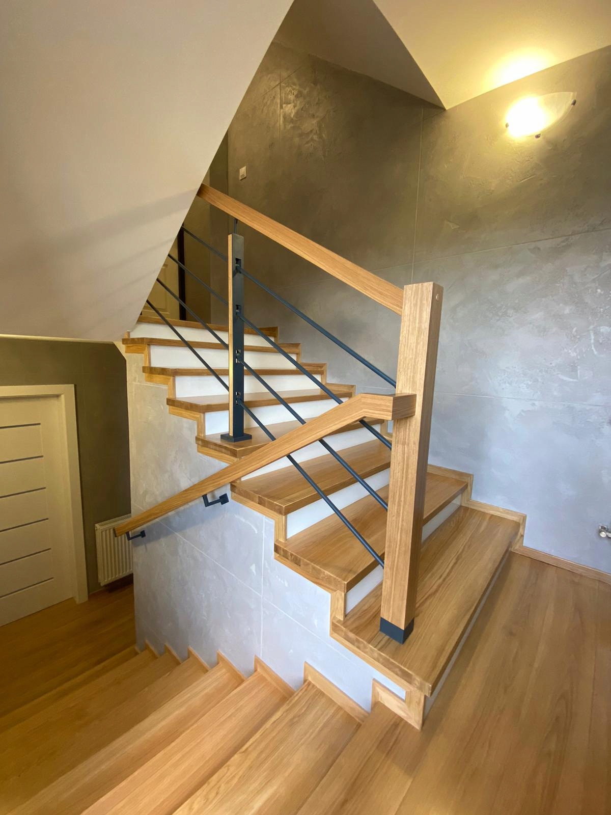 Schody drewniane stopnie listwy balustrady dębowe • Opinie - Allegro