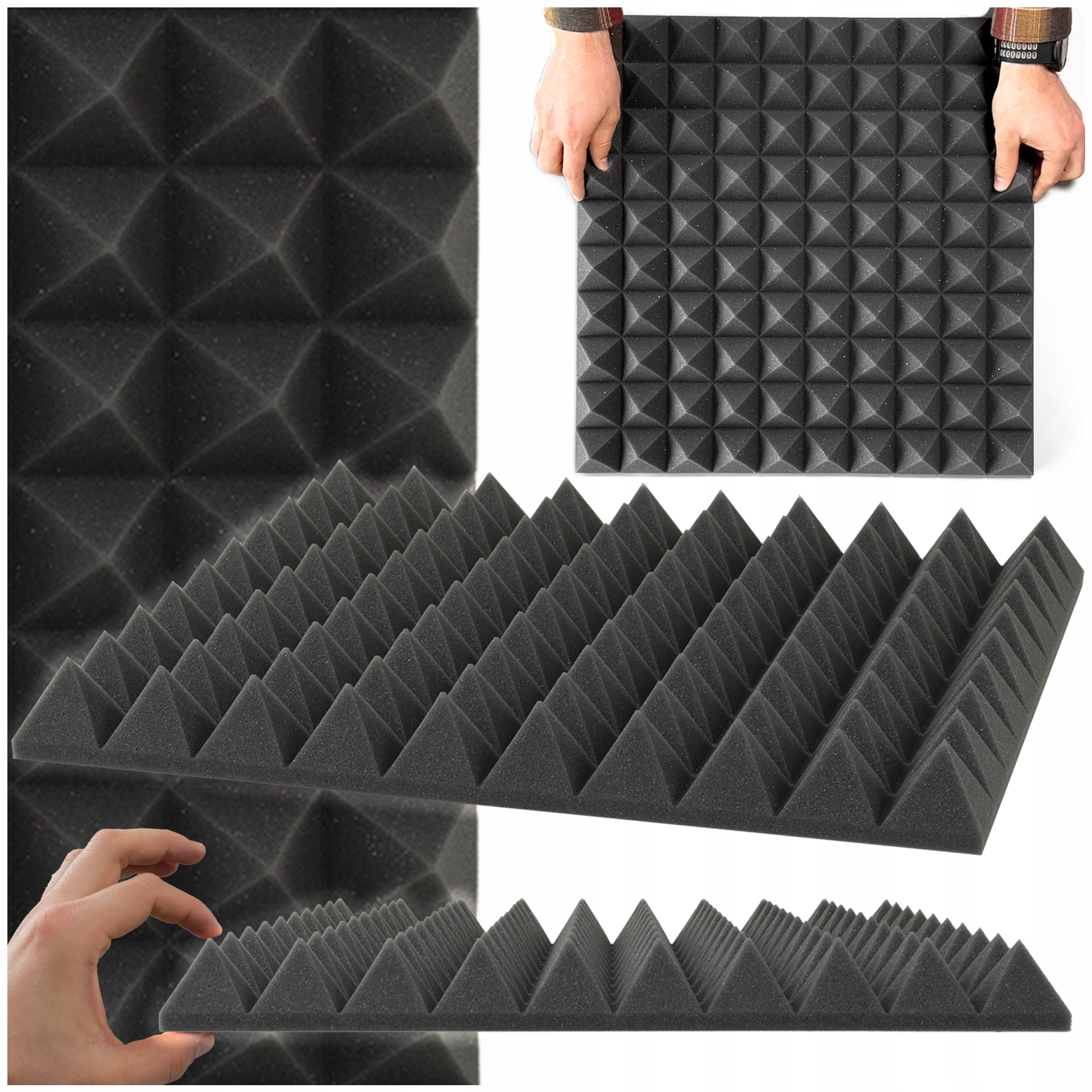 Akustická tlmiaca rohož Bitmat Pyramída 50 x 50 x 5 cm sivá ...