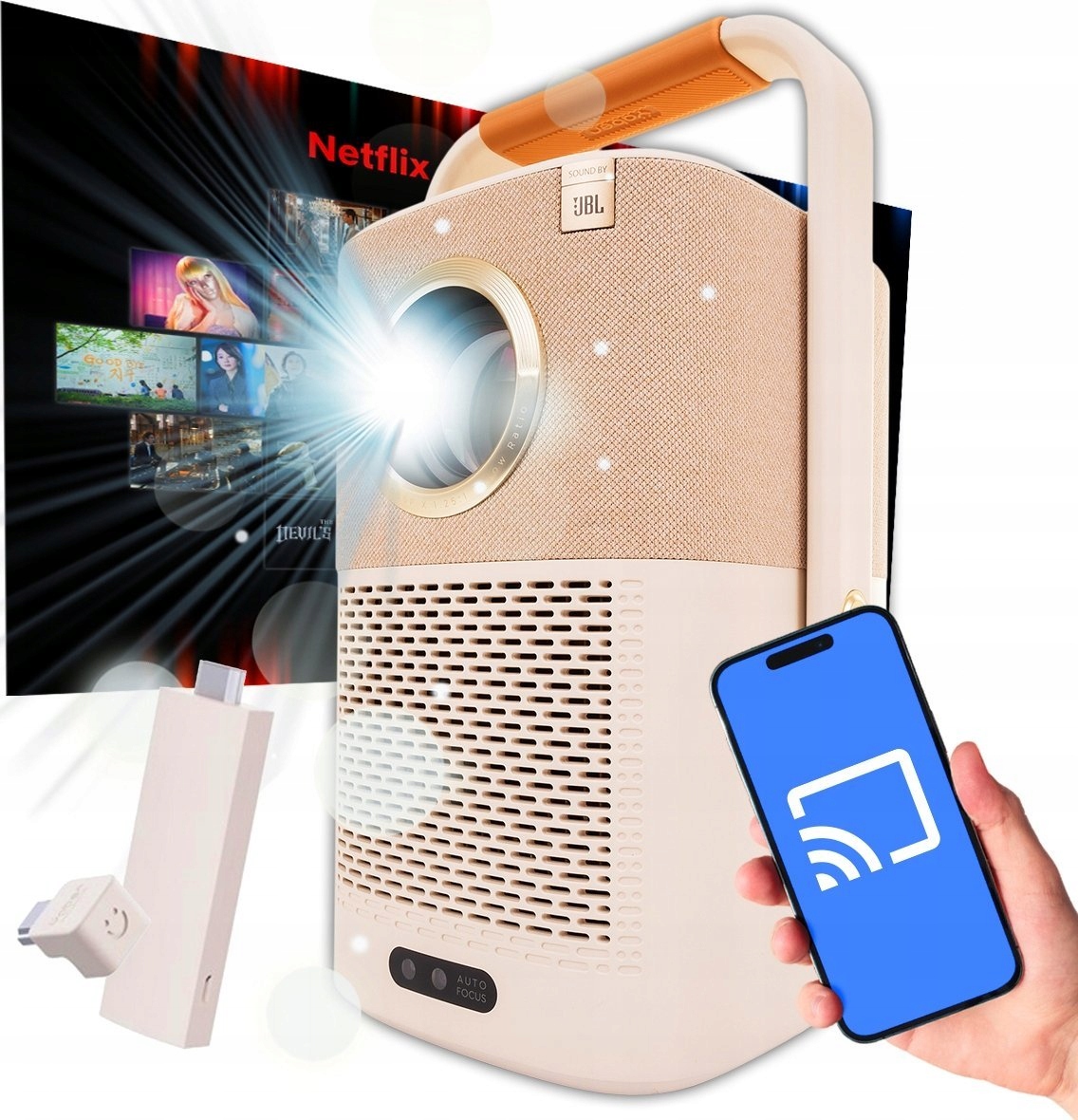 Projektor YABER T2 Plus Full HD (1920 x 1080), 450 ANSI lumen, Wi-Fi ...