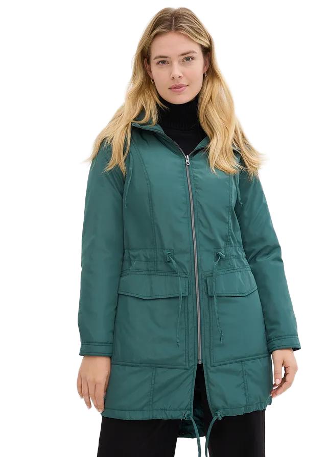 PŁASZCZ JESIENNY DAMSKI LEKKI Z KAPTUREM ZIELONY PLUS SIZE • Cena ...