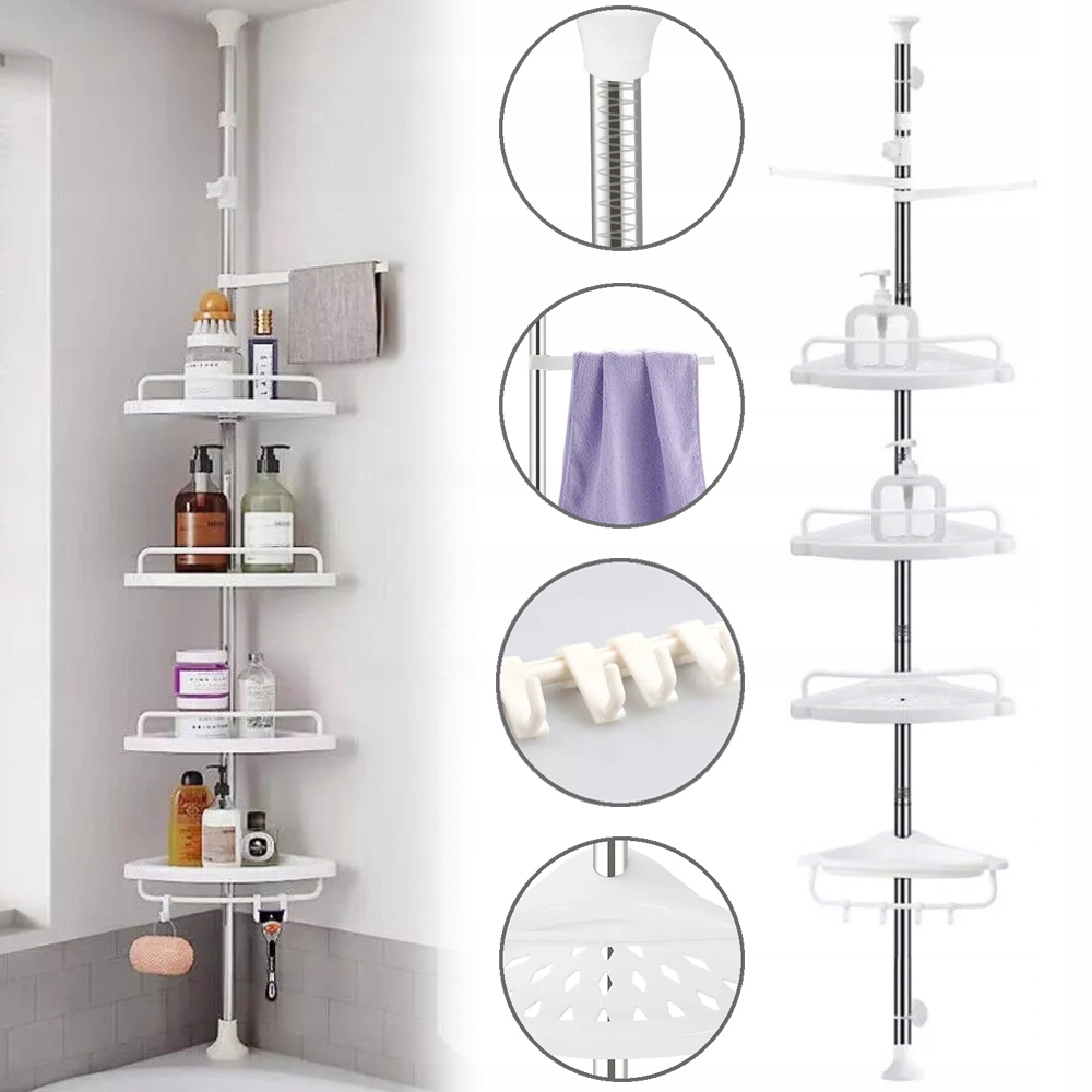 TELESKOPICKÁ KÚPEĽŇOVÁ POLICA, ROHOVÁ SPRCHOVÁ POLICA, TELESKOPICKÝ ...