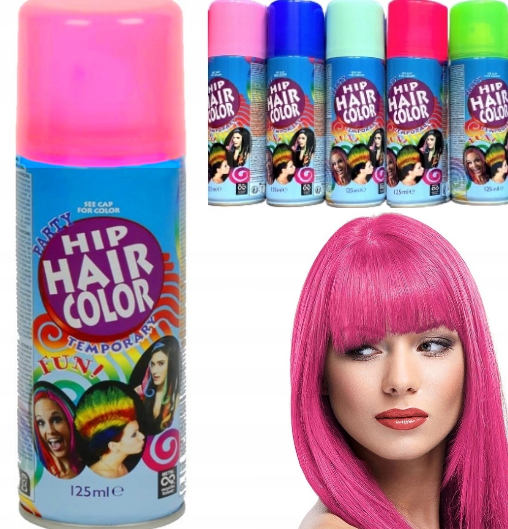 SUPER KOLOROWA FARBA do WŁOSÓW Sprayu ZMYWALNA Spreju KOLORYZUJĄCA ...